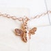 Dainty Rose Gold Bee Necklace - Etsy