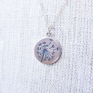 Sterling Silver Dandelion Puff Necklace - Etsy