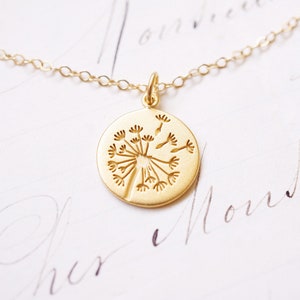 Gold Dandelion Puff Necklace - Etsy