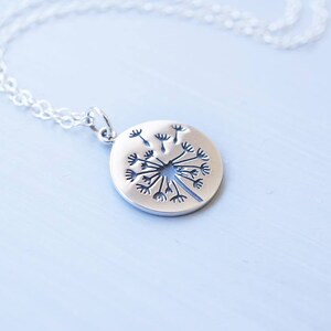 Sterling Silver Dandelion Puff Necklace - Etsy