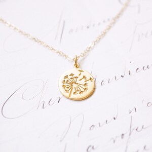 Gold Dandelion Puff Necklace - Etsy