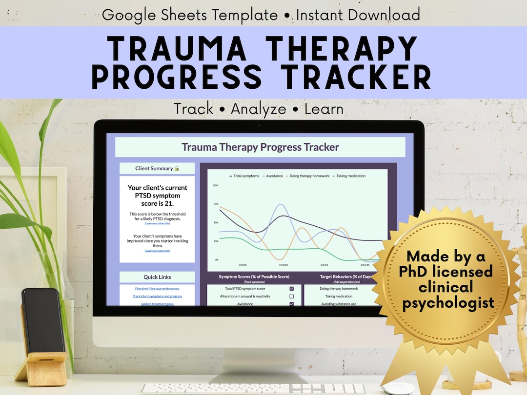 Trauma Therapy Progress Tracker - Google Sheets Log for Clinicians ...