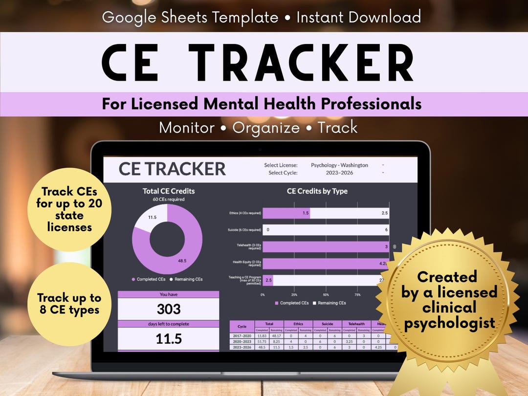 CEU Tracker for Mental Health Professionals - Credit Tracking ...