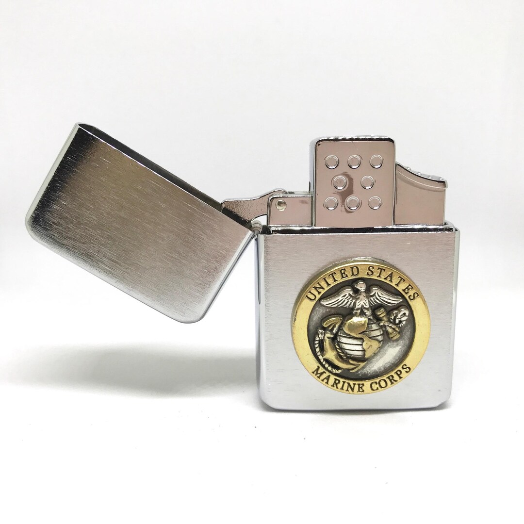 Military US Marines Pocket Lighter With US Marines Bronze Two Tone ...