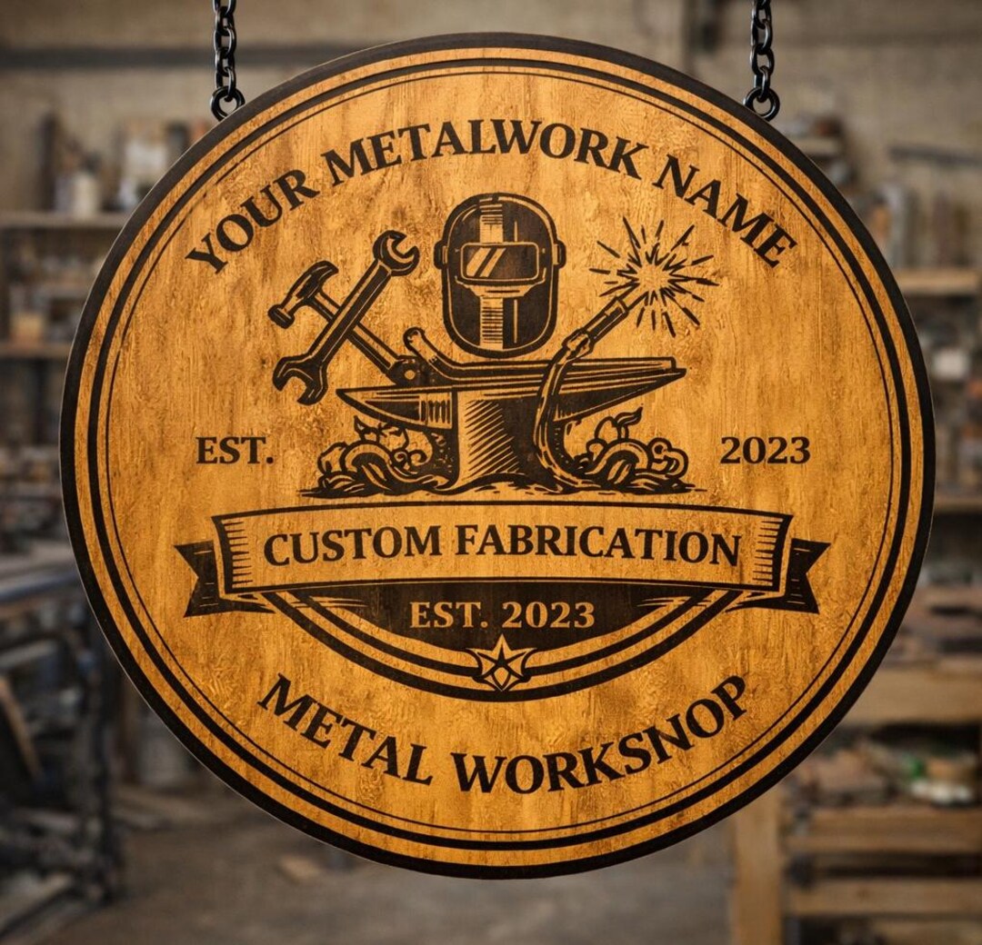 Custom Wooden Woodworking Shed Sign Personalized Engraved Round Wood ...