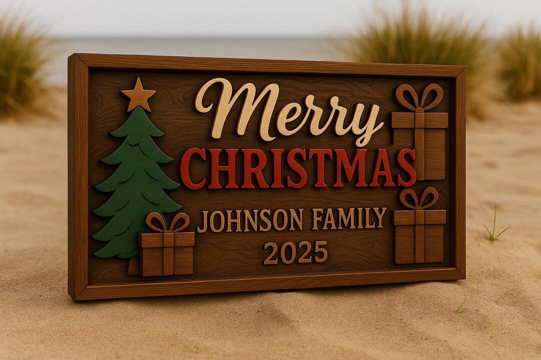 Merry Christmas Sign Family Holiday Sign, Trending Christmas Gift ...
