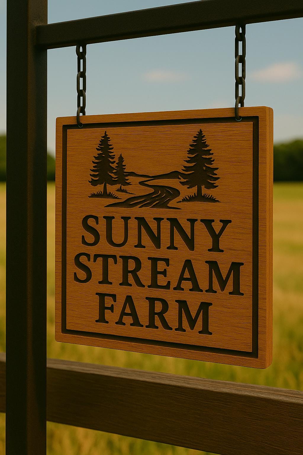 Custom Wooden Farm Sign Engraving Rustic Hanging Outdoor Plaque for ...