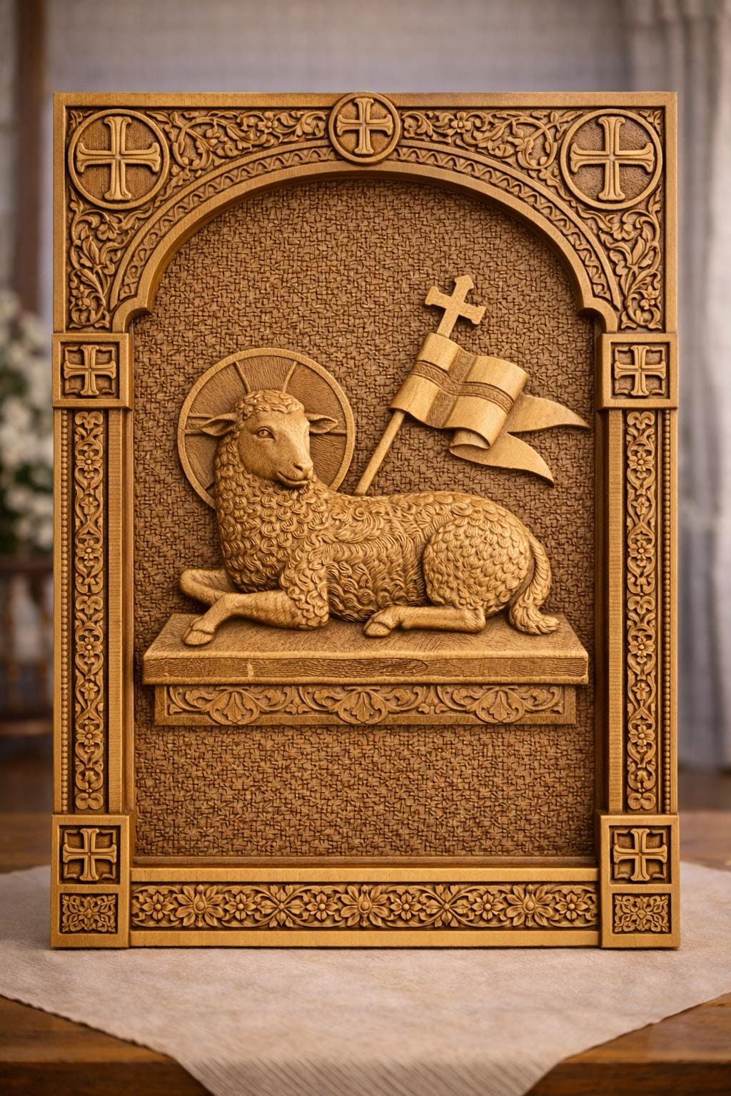 Agnus Dei Lamb of God Wood Panel – Orthodox Christian Wall Art, Deep ...