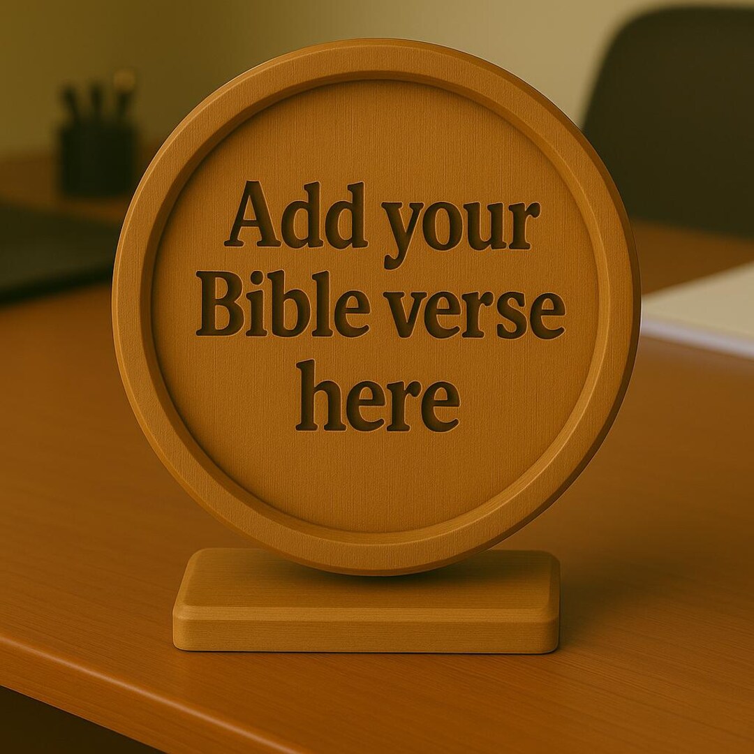 Custom Bible Verse Desk Plaque – Handcrafted Wooden CNC Machined ...