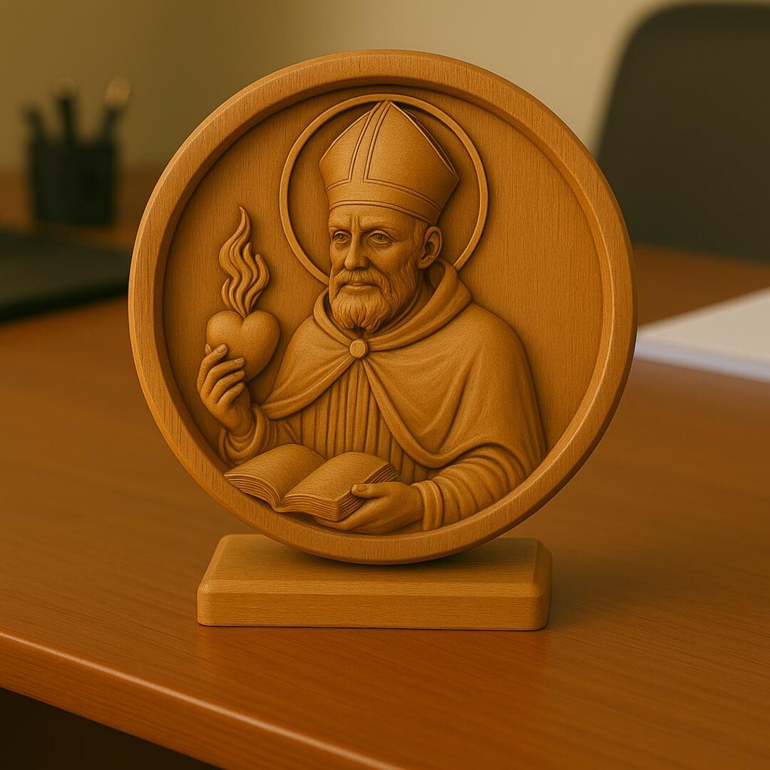 St. Augustine Desk Statue Handcrafted Catholic Saint Table Decor Home ...