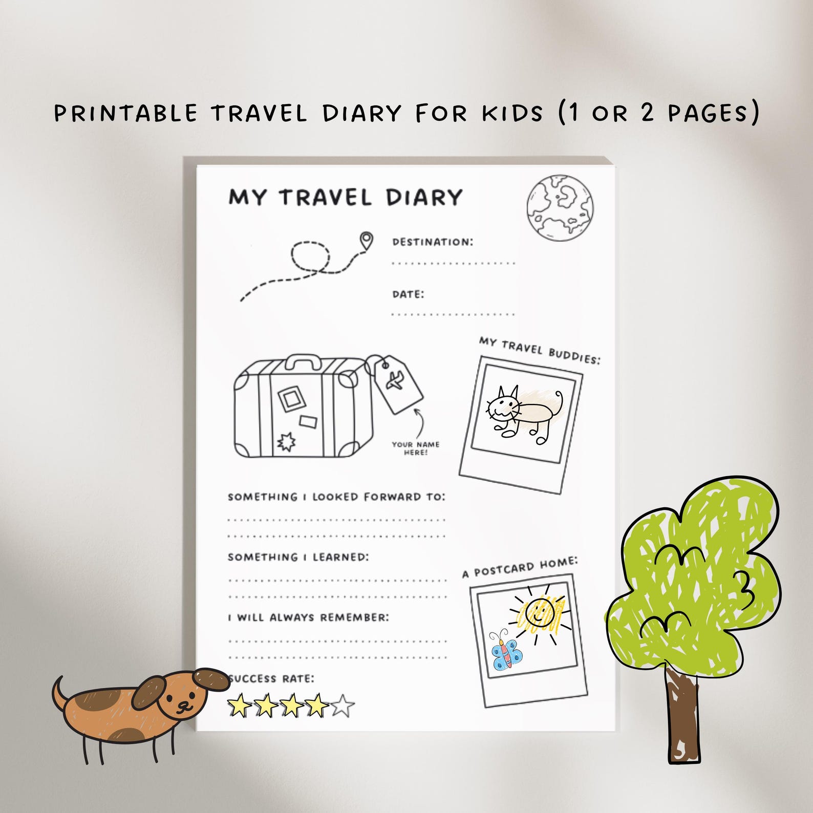 Printable Children’s Travel Journal | My Travel Diary | Vacation ...