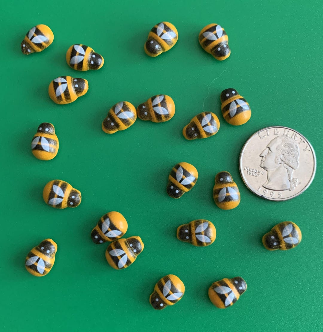 Miniature Wooden Bee Embellishments: Scrapbook, Fairy Garden Decor - Etsy