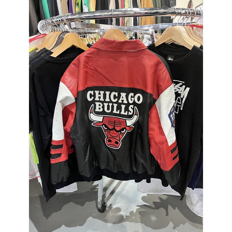 Vintage Jeff Hamilton 90s Chicago Bulls Leather Eastern Conference ...