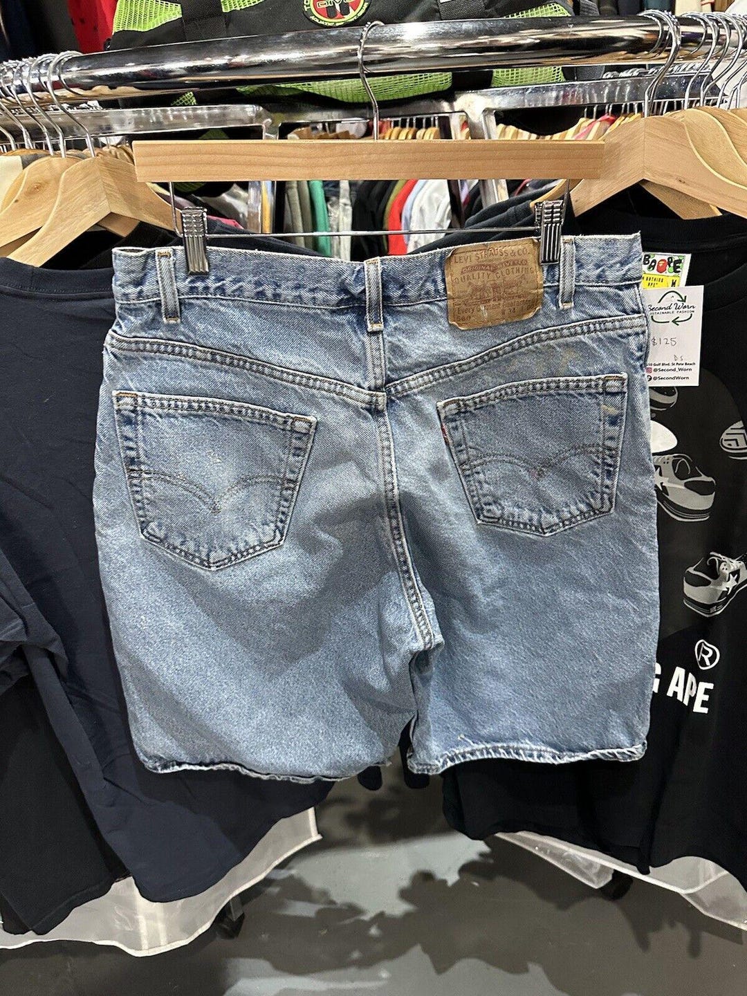 Levi's Vintage 90s Light Wash 560 Lose Fit Denim Jean Shorts Jorts Size ...