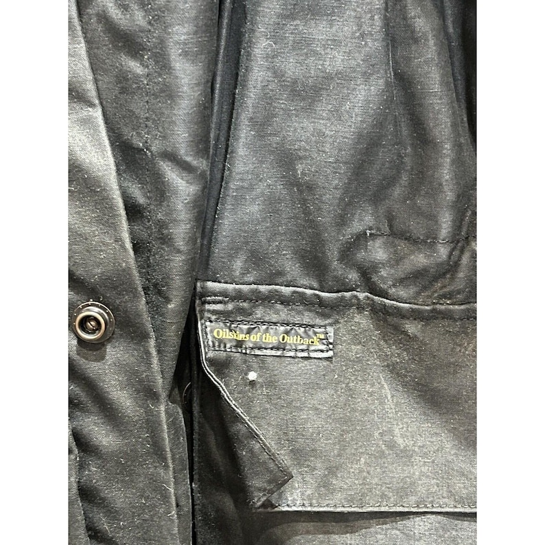 Vintage 90s Outback Trading Co Bush Trader Black Oilskin Trench Coat ...