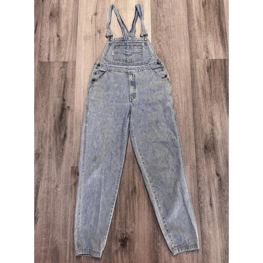 Vintage 80s 90s Levi's Silver Tab Leather Patch Denim Overalls Size 36 ...
