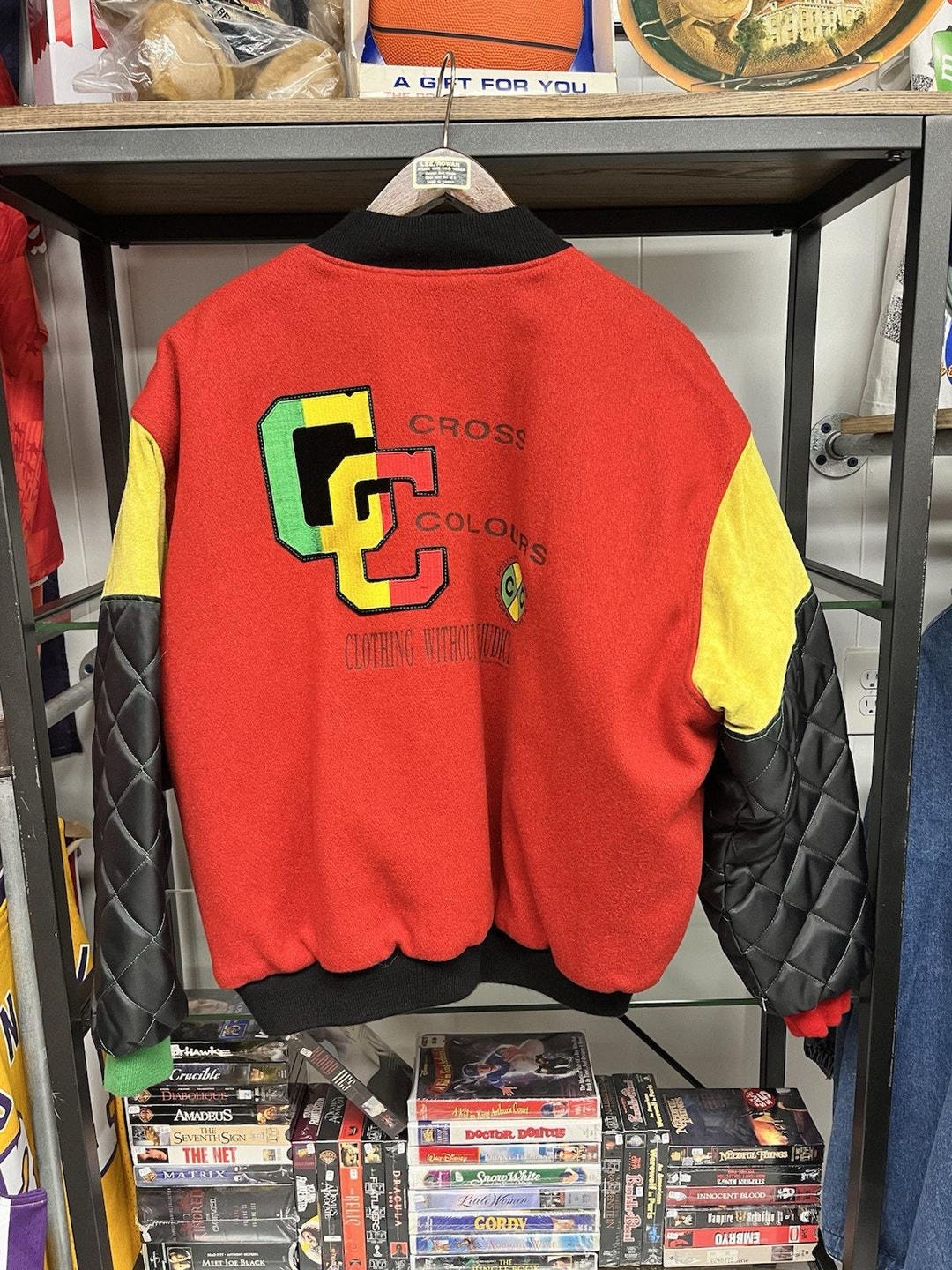 Rare Vintage Cross Colours Wool Color Block Varsity Jacket 90s Rasta Sz ...