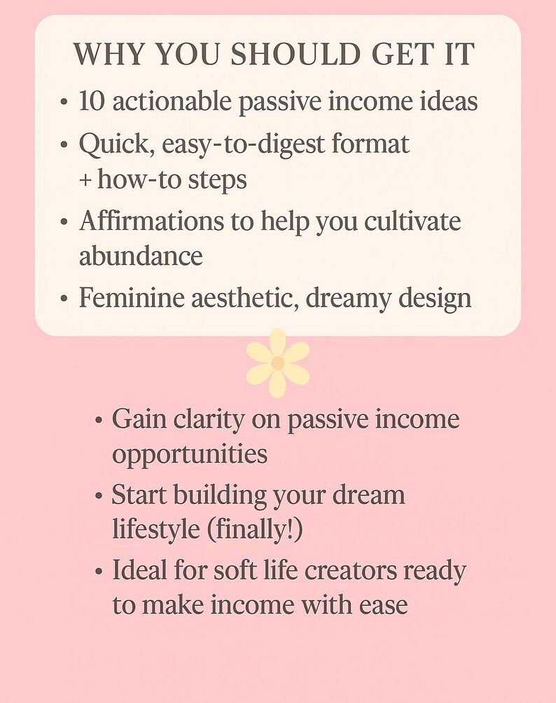 Passive Income Idea Cards for Women | Soft Life Digital Product | 2025 ...