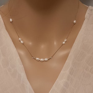 Beaded Pearl Necklace Gold-filled Five Station by Femmart Jewelry ...