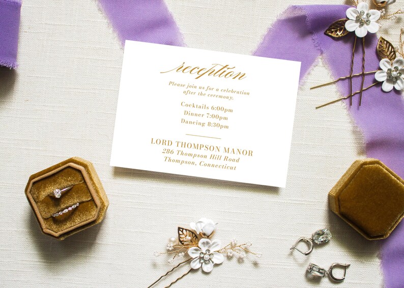 Editable Timeless Elegant Wedding Invite Extras Template Set, Gold ...