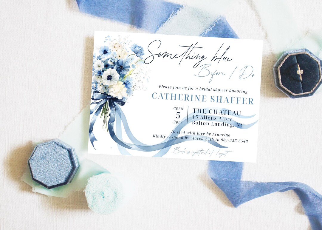 Editable Something Blue Before I Do Bridal Shower Invitation Template ...