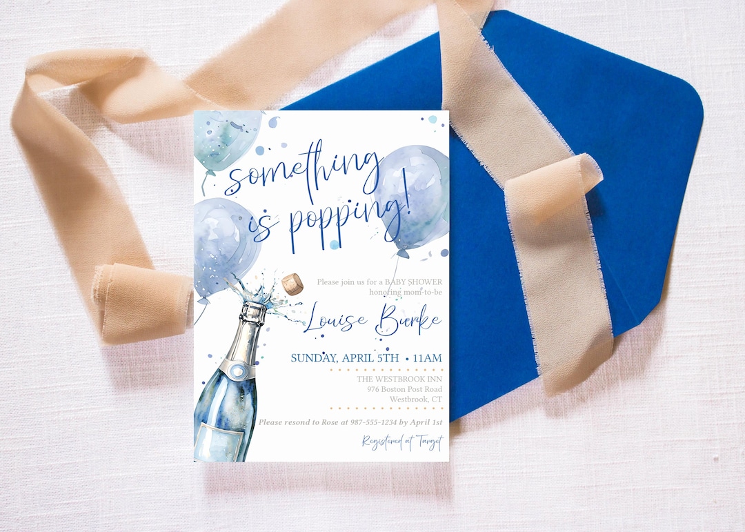Editable Something is Popping Baby Shower Invitation Template ...