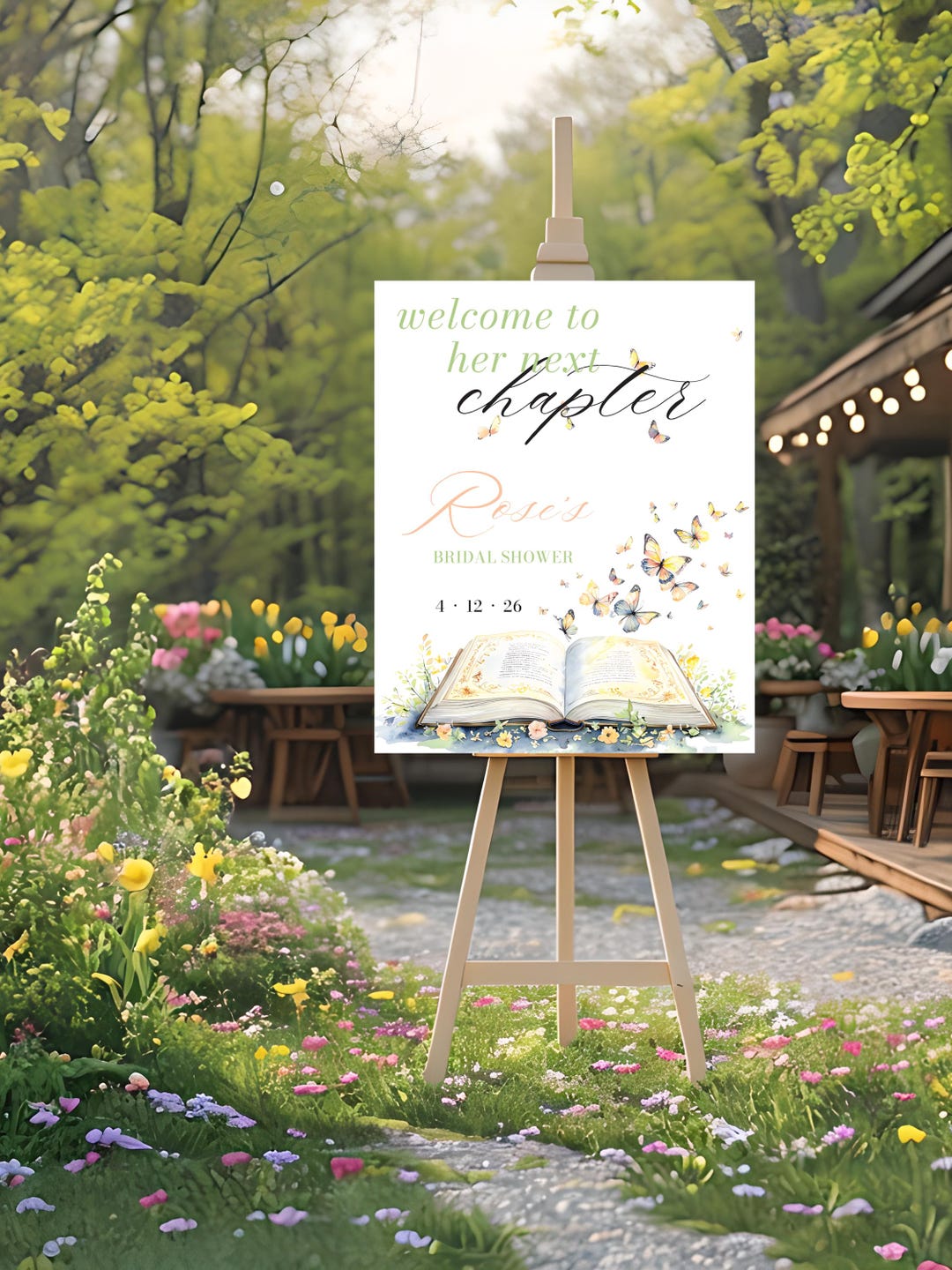 Editable Her Next Chapter Bridal Shower Welcome Sign Template, Book ...