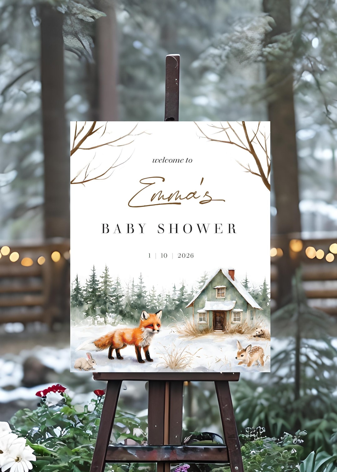 Editable Baby It’s Cold Outside Welcome Sign Template, Winter Baby ...