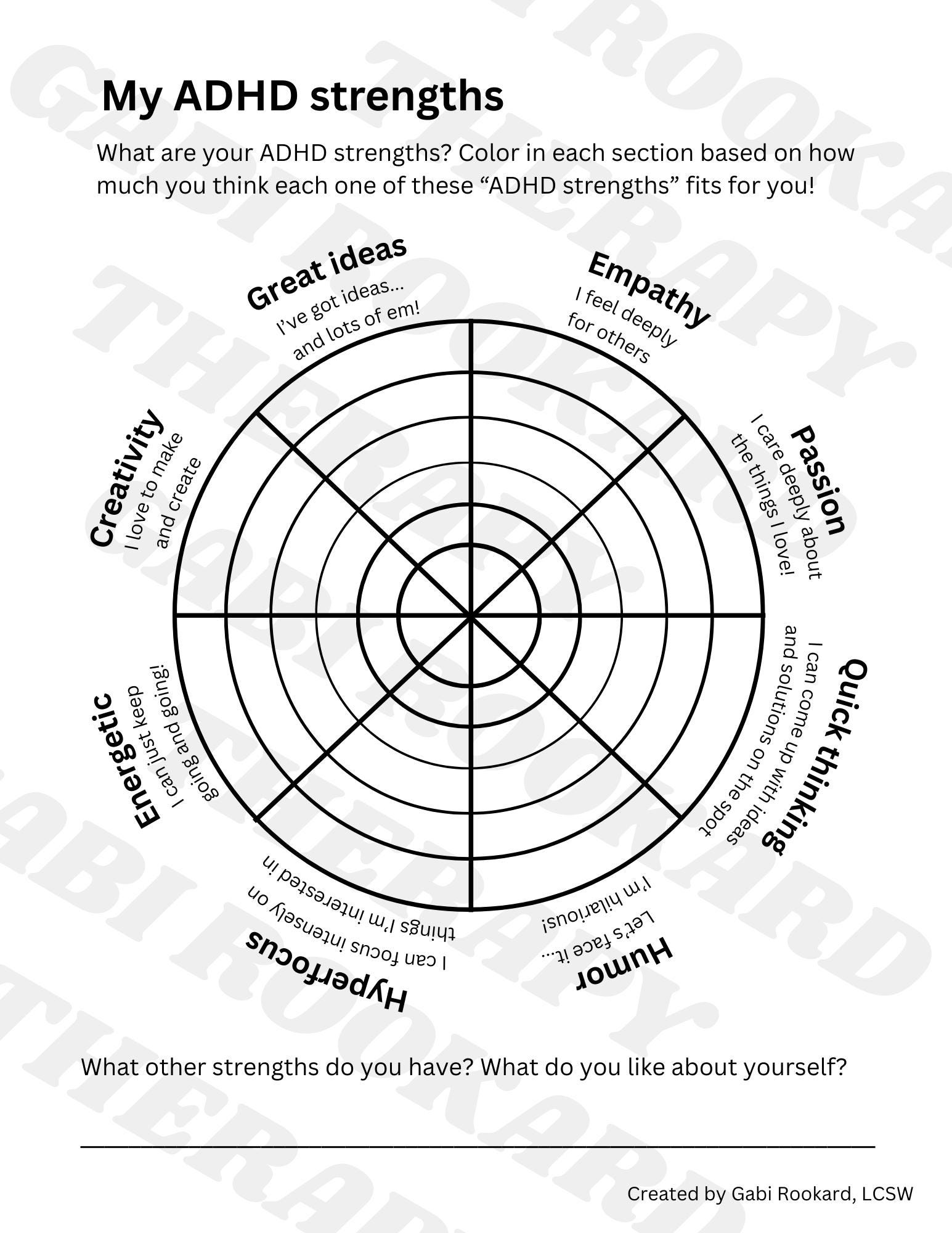 ADHD Strengths and Challenges Coloring Sheet for Kids - Etsy