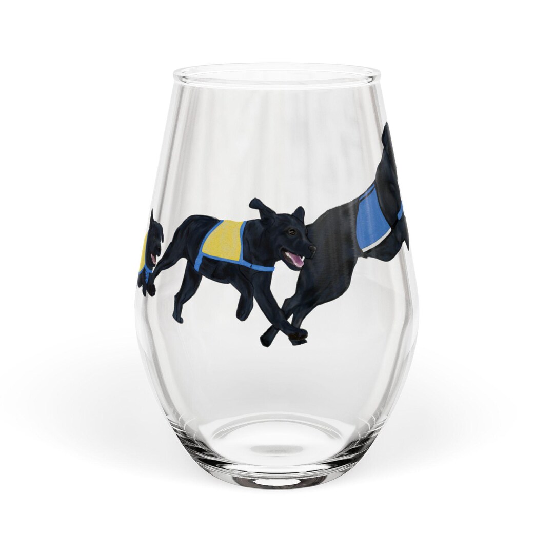 Black Lab - A Service Dogs Journey Stemless Wine Glass, 11.75oz - Etsy