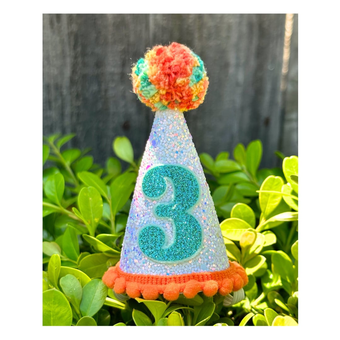 Custom Birthday Hat, Glitter Miniature Party Hat, Birthday Cake Smash ...
