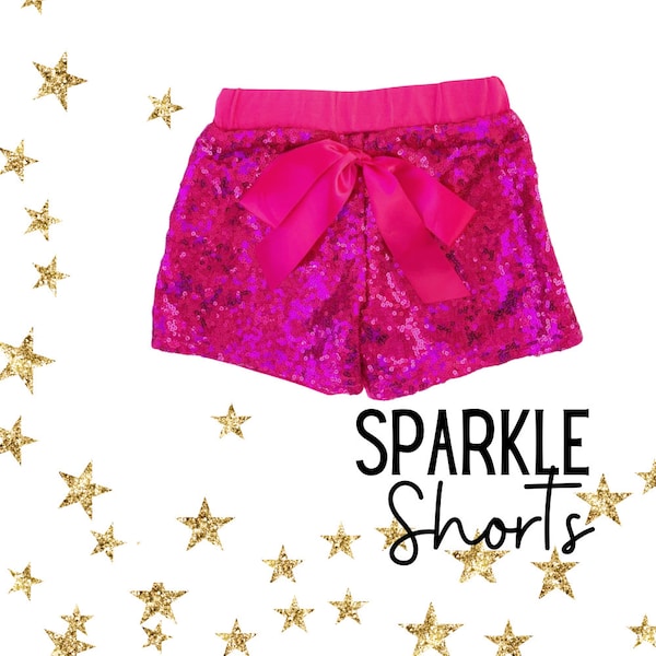 Pink Sequin Girl Shorts - Etsy
