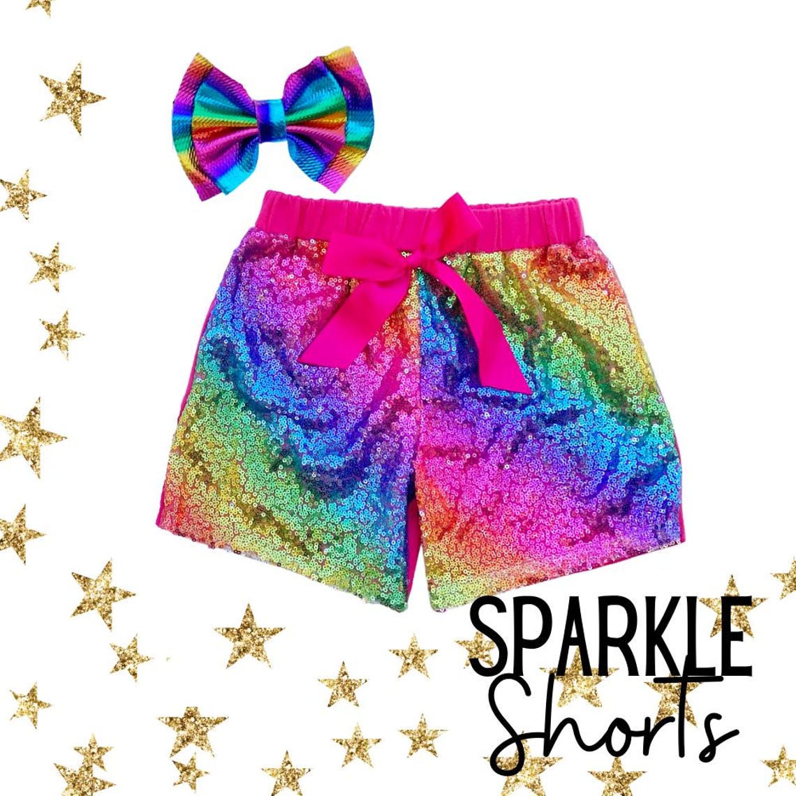 10th Birthday Girl Outfit With Rainbow and Sparkle Shorts - Etsy