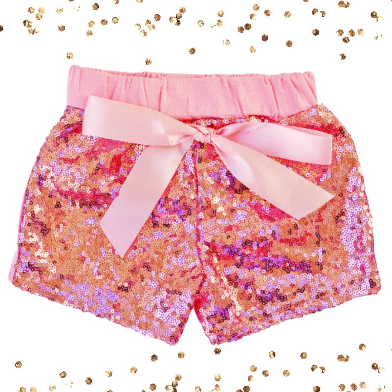 Pink Sparkle Shorts Girls Sparkle Sequin Shorts Pink Glitter - Etsy