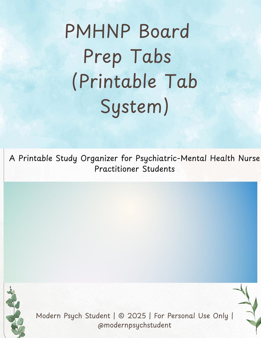 PMHNP DSM-5 Book Tabs Printable – Mental Health Tab Dividers for Study ...