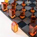 Luxury Crystal Chess Set: Geometric Glass Board Game, Modern Home Decor ...