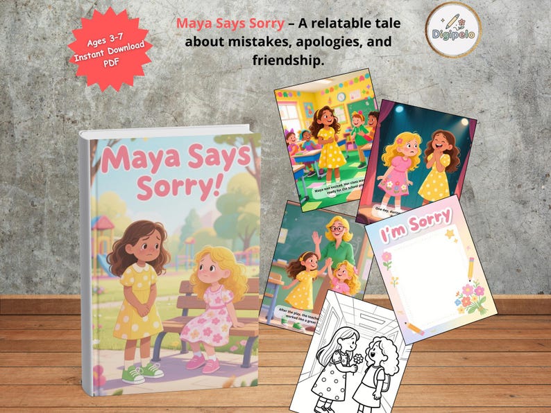Printable Kids Book About Apology – Maya Says Sorry – Digital Social ...