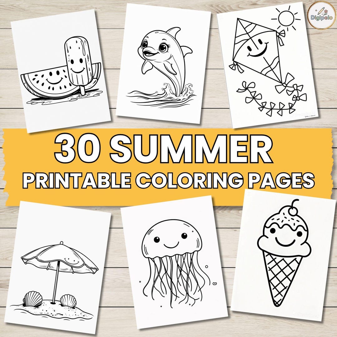 30 Easy Summer Coloring Pages for Kids | Toddler & Preschool Printable ...