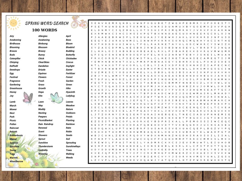 Four Seasons Word Search Bundle Printable | Spring Summer Fall Winter ...