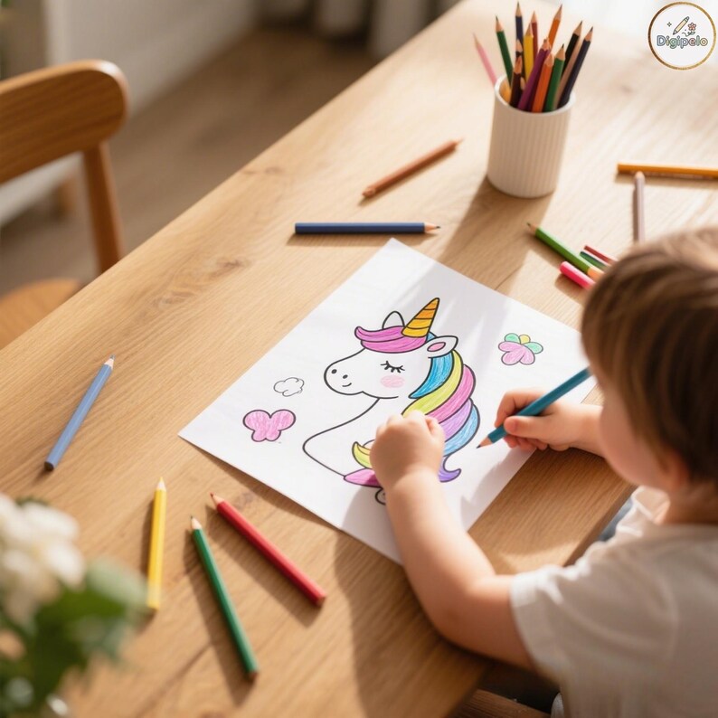 100 Cute Unicorn Coloring Pages for Kids – Magical Printable PDF, Fairy ...