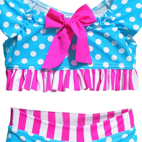 Retro Hi Lo Tankini And High Waisted Trunks In Bubblegum 2020 Etsy