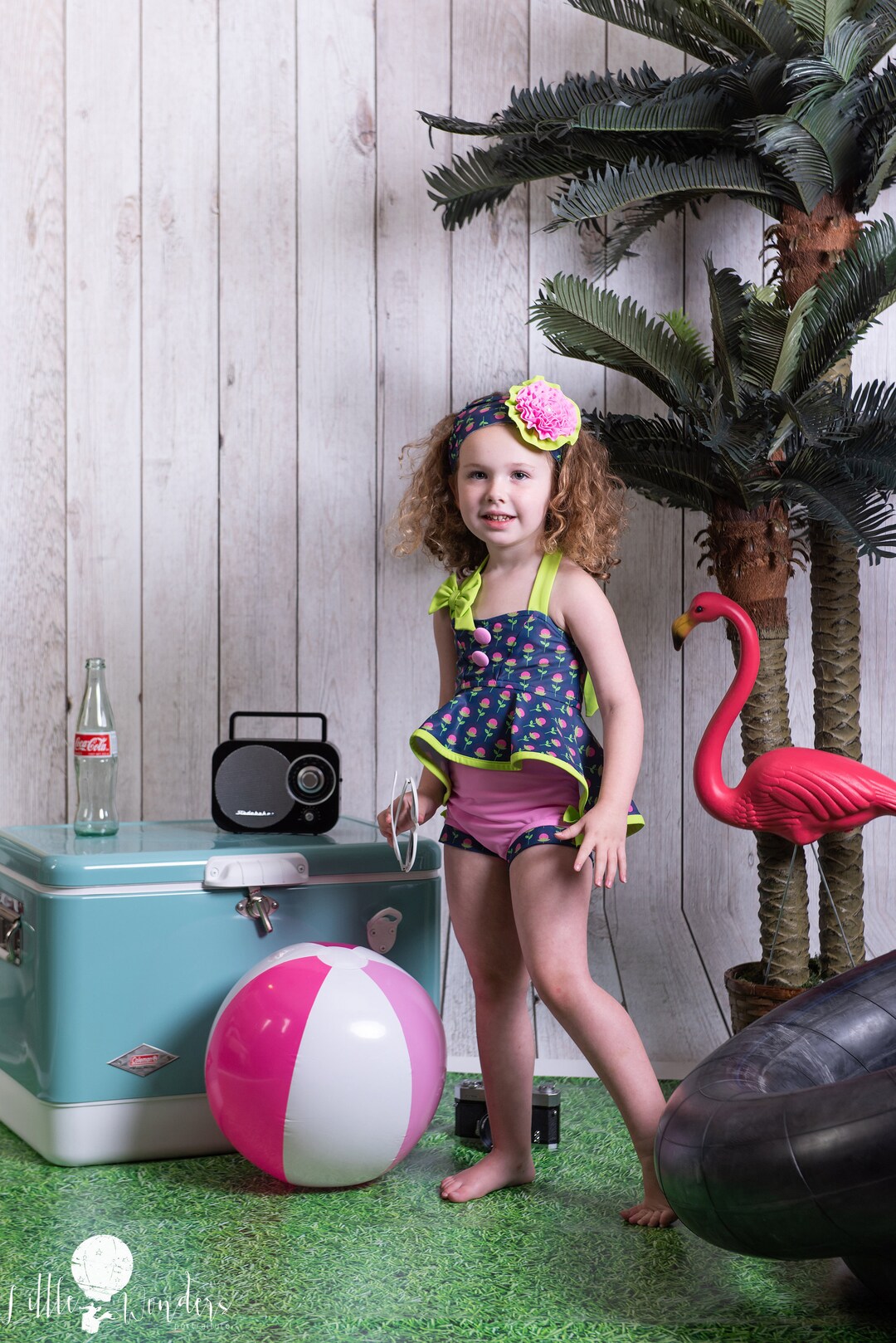 Retro Hi Lo Tankini And High Waisted Trunks In Dandelion Size Etsy