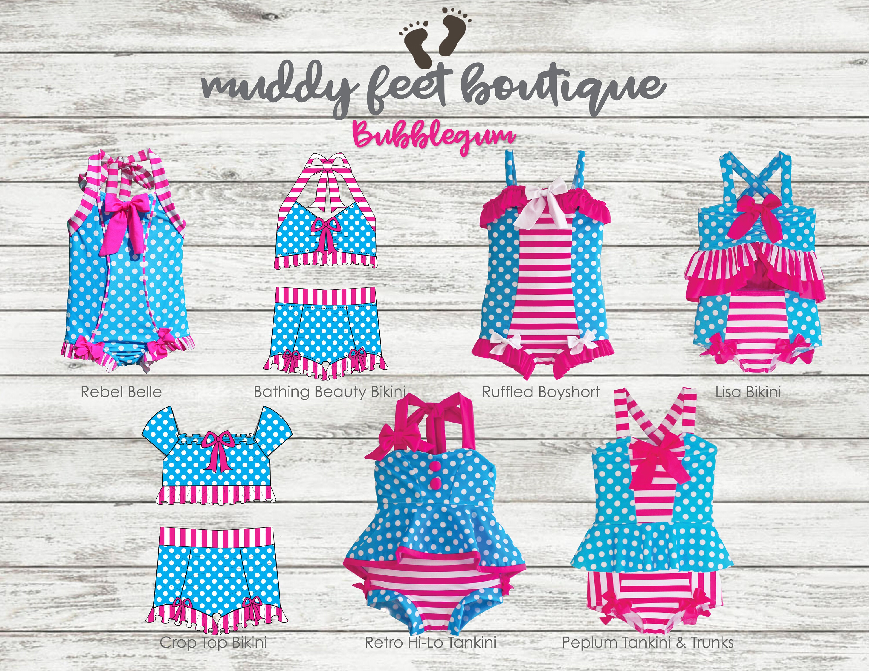 Rebel Belle Swimsuit In Bubblegum 2020 Collection Size 4t Etsy