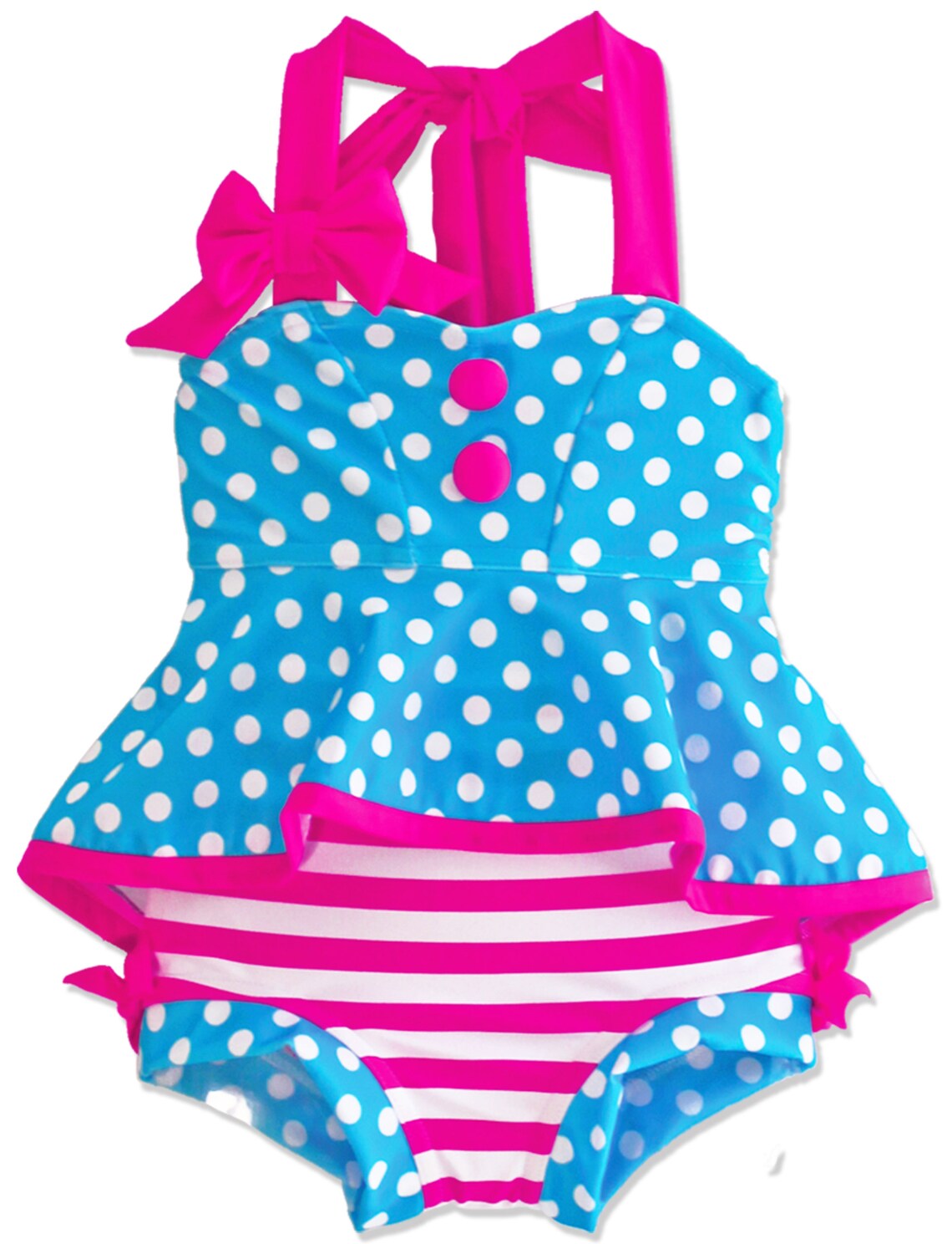 Retro Hi Lo Tankini And High Waisted Trunks In Bubblegum 2020 Etsy