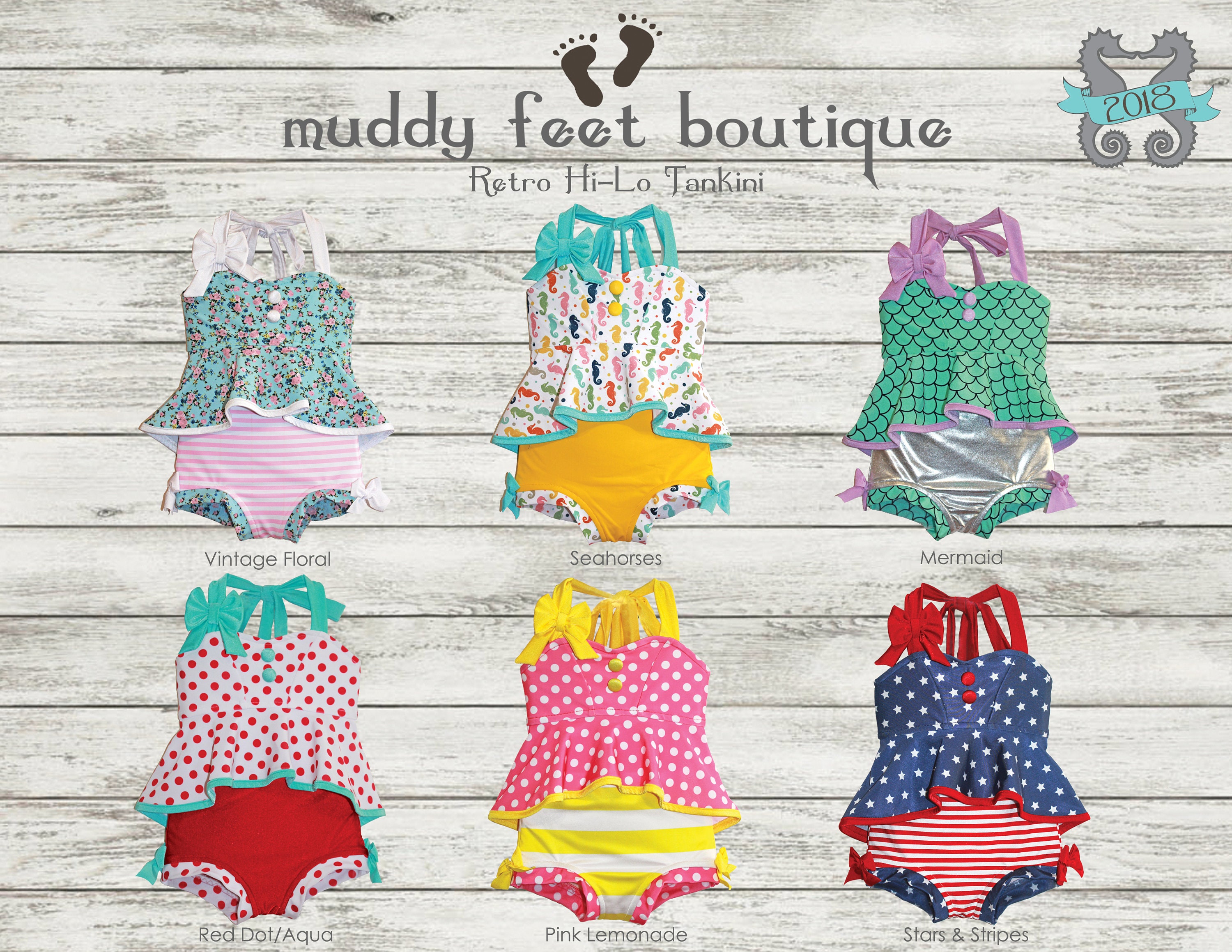 Retro Hi Lo Tankini And High Waisted Trunks In Mermaid Size Etsy