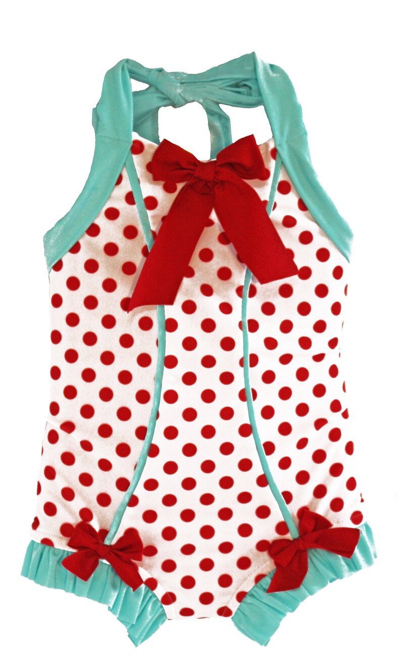 Rebel Belle Swimsuit In Red Polkadot And Aqua Size 2 12 Etsy