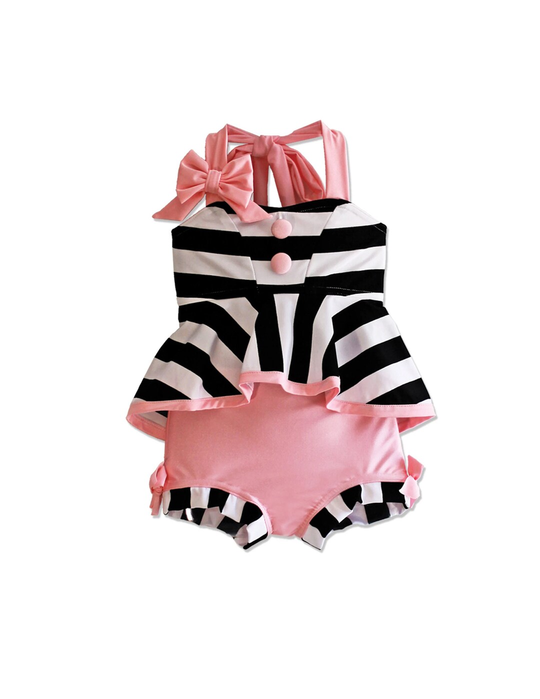 Retro Hi Lo Tankini And High Waisted Trunks In Vintage Barbie Etsy