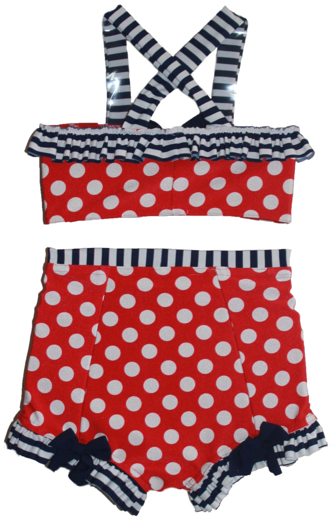 Sale! Retro Ruffled High Waisted Bikini in Independence (size 2T, 3T, 4 ...