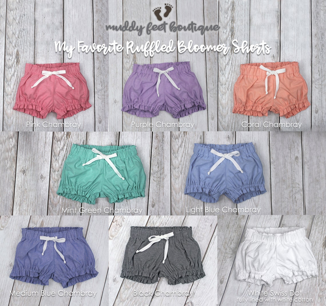 My Favorite Ruffled Bloomer Shorts 8 Unique Colors 100% - Etsy