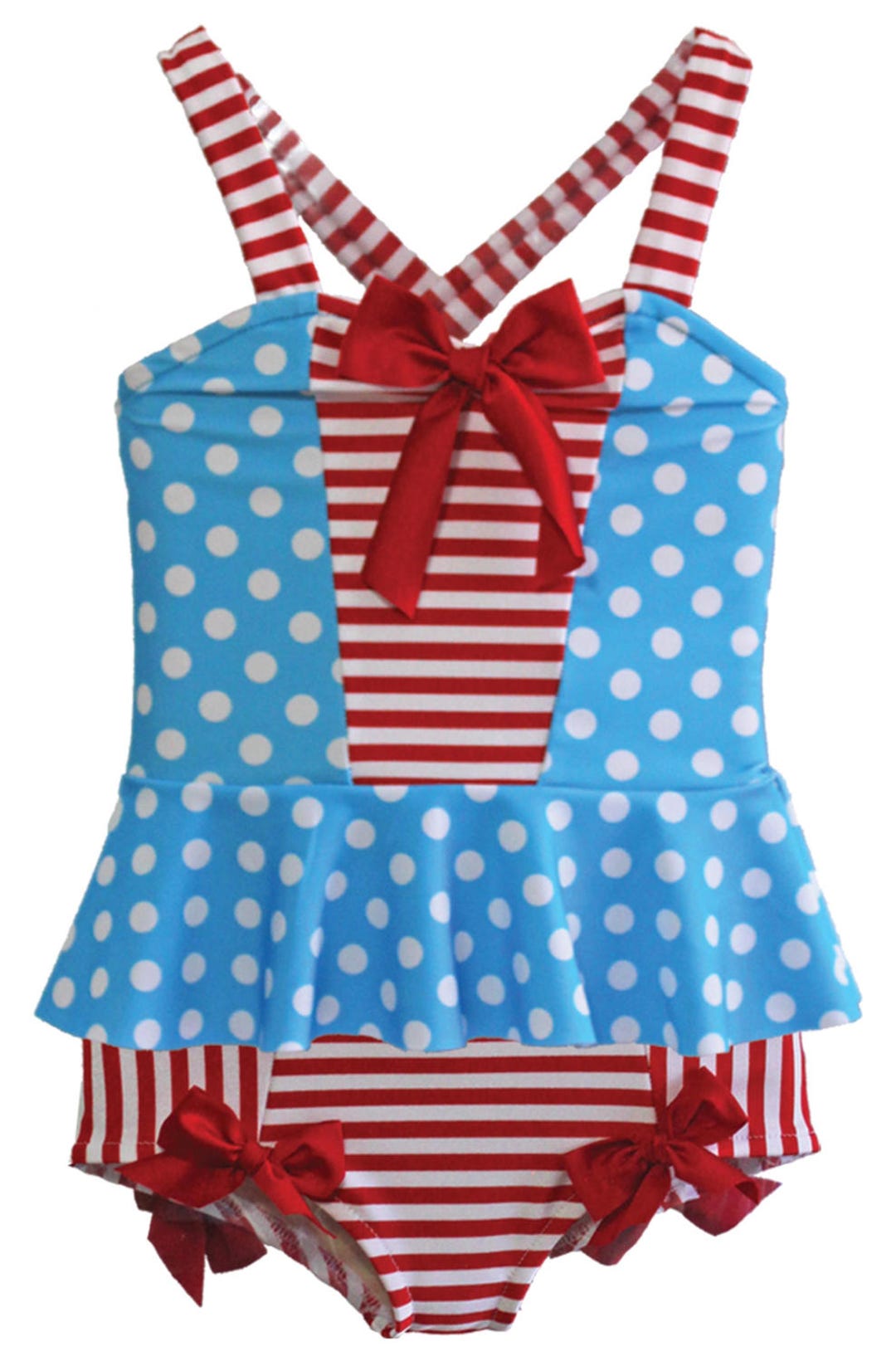Sale Peplum Tankini And Trunks In Vintage Boardwalk Size 2 5 12 Markdown